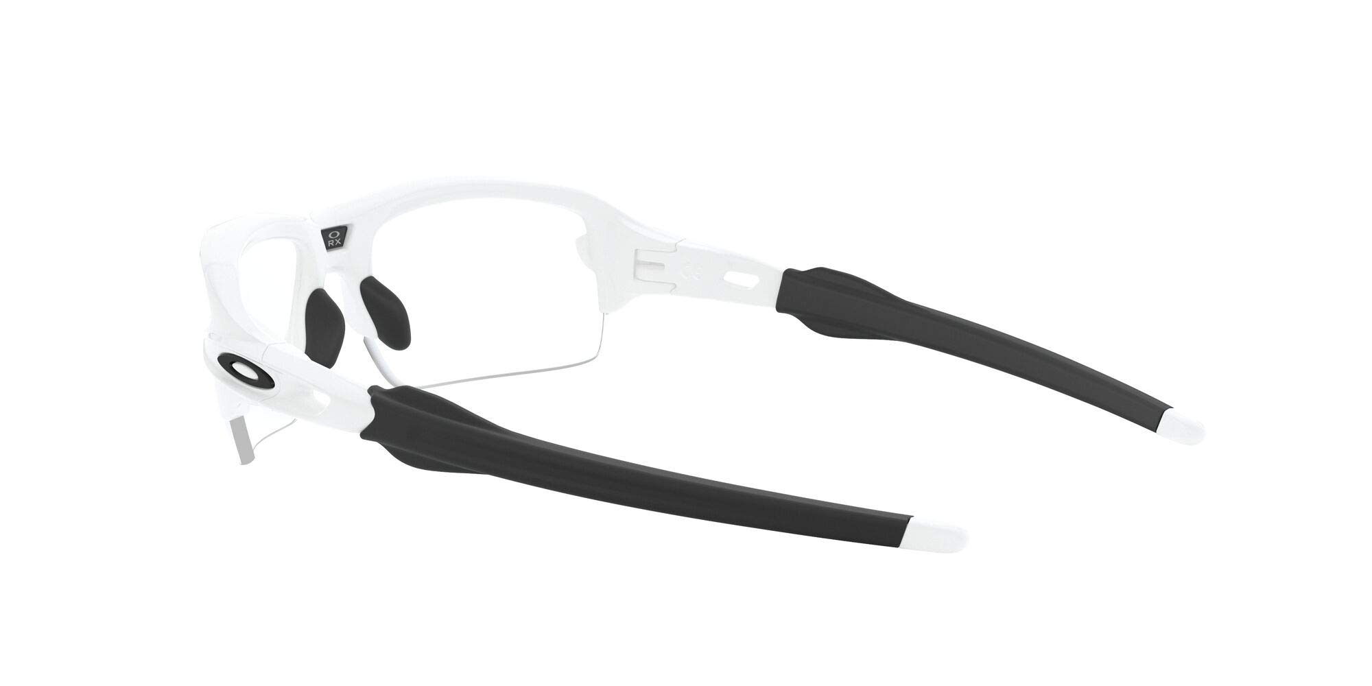 Oakley Youth Oy8015 Flak Xs Rectangular Prescription Eyewear Frames, Polished White/Demo Lens, 59 mm