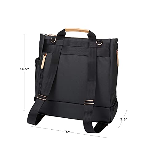 Petunia Pickle Bottom Pivot Backpack | Multiple carrying options (backpack or tote) | Insulated Pockets to Keep you Organized | Modern Silhouette with a Roomy Interior | Sand/Black