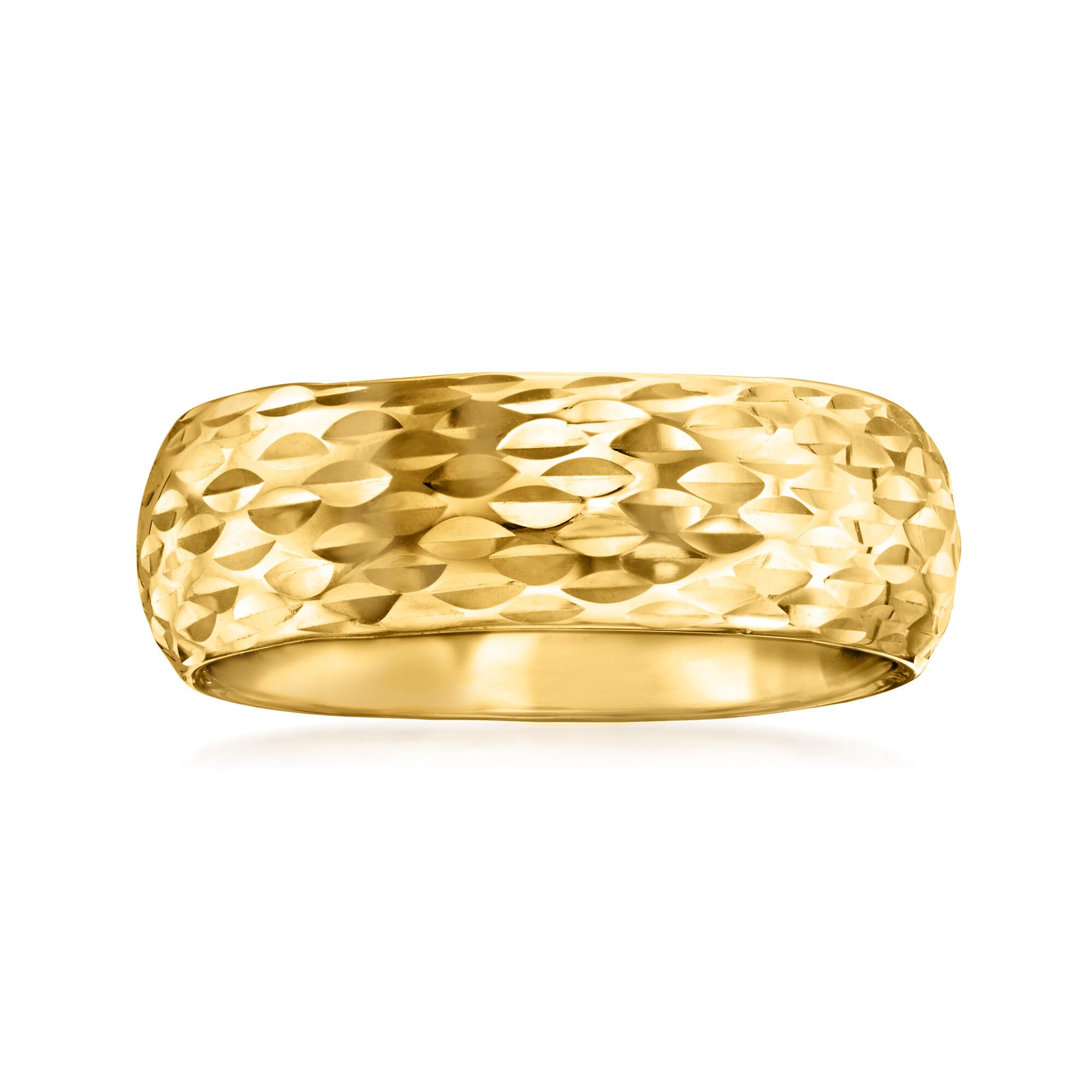 Ross-Simons Italian 14kt Yellow Gold Sparkle-Pattern Ring. Size 5