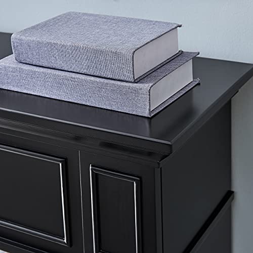 SEI Furniture Drovling Marble Tiled Electric Fireplace, Black-White-Gray