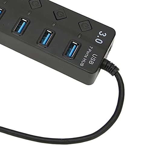 USB3.0 Hub, Portable USB3.0 Splitter High Speed Transmission Wide Compatibility Plug and Play for Keyboard for Mouse  for Mobile Hard Disk(Black)