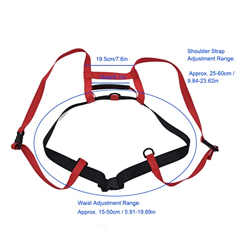 Tgoon Ski Shoulder Harness, Kids Skiing Harness Adjustable for Beginner for Skating(Red)