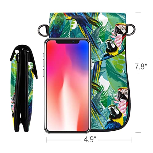 Small Crossbody Bag Parrot Cell Phone Purse Wallet