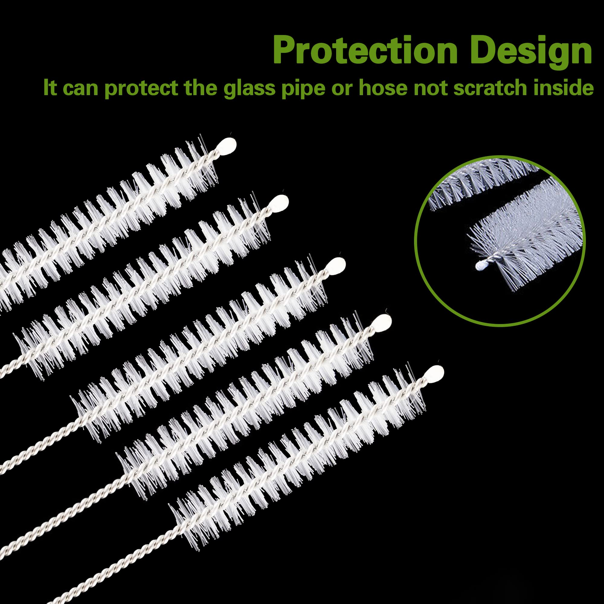 Straw Cleaner Brush Set, 10 Pieces 10 Inch Stainless Steel Handle Straw Brush Set, Extra Long Straw Brush for Tumbler, Sippy Cup, Water Bottle and Tubes (10inch)