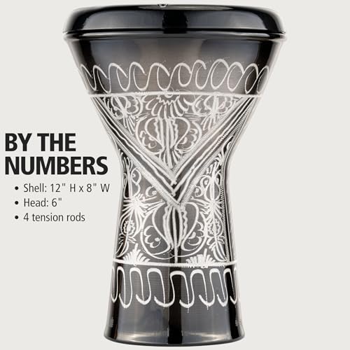 Meinl Percussion Aluminum Doumbek Egyptian Goblet Drum, Hand Engraved β Made in Turkey β Synthetic Head, 2-Year Warranty (HE-2018)