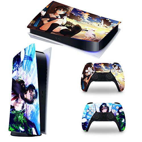 PlayStation 5 Skin Set – Super Cute Collection - HD Printing Vinyl Skin Cover Protective for PS5 Standard Edition Console and 2 PS5 Standard Edition Controller