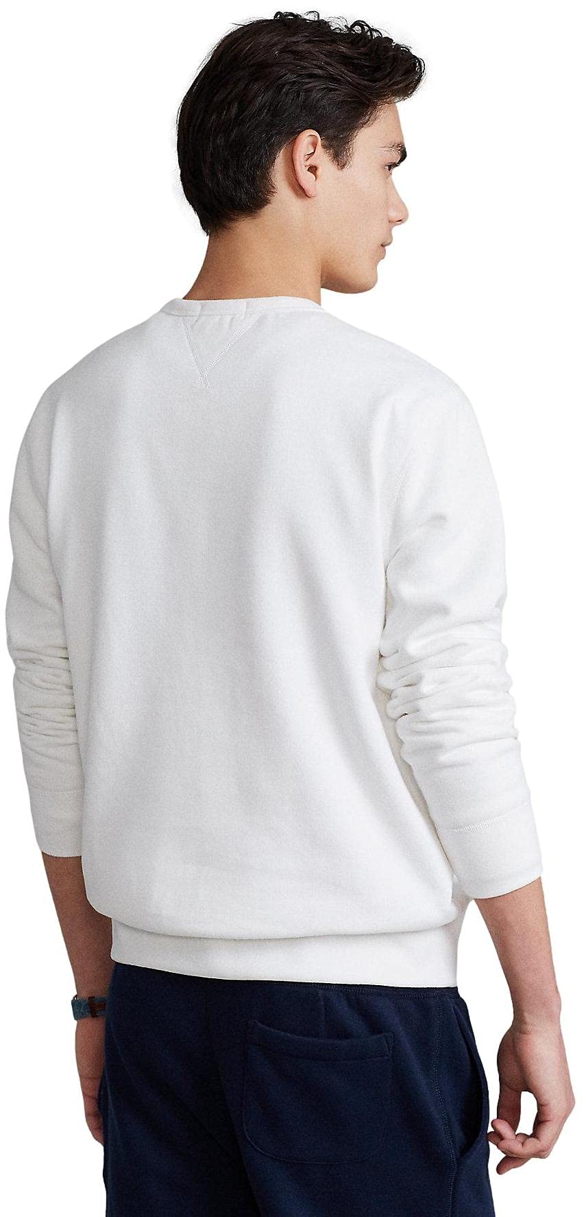 Polo Ralph Lauren Mens Iconic Crew-Neck Fleece Sweatshirt (M, White)
