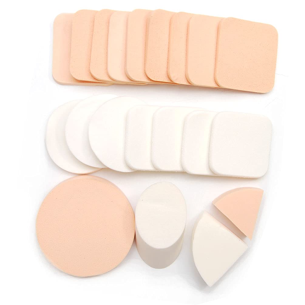 LUXXII (20 Pack) Latex Free Powder Puff Makeup Sponge Blender, Concealer Soft Foundation Sponges
