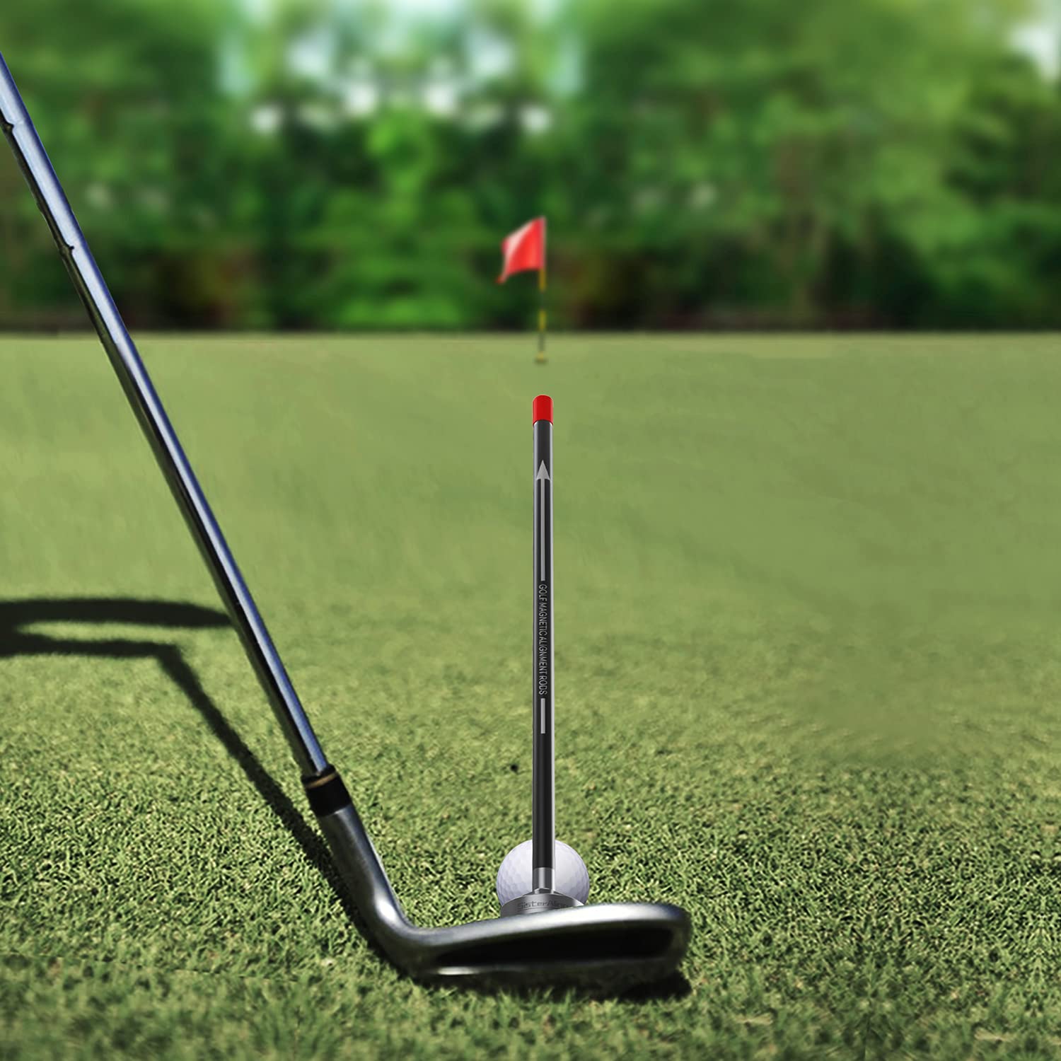 SisterAling Golf Magnetic Alignment Rods,Golf Club Alignment Sticks,Magnetic Swing Training Aid Accessories Visualize Calibrate Golf Shots,hit The Target with The Right Golf Swing,Golf Gift