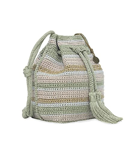 The Sak Womens Ivy Crochet Drawstring Bucket, Vernal Stripe, One Size US