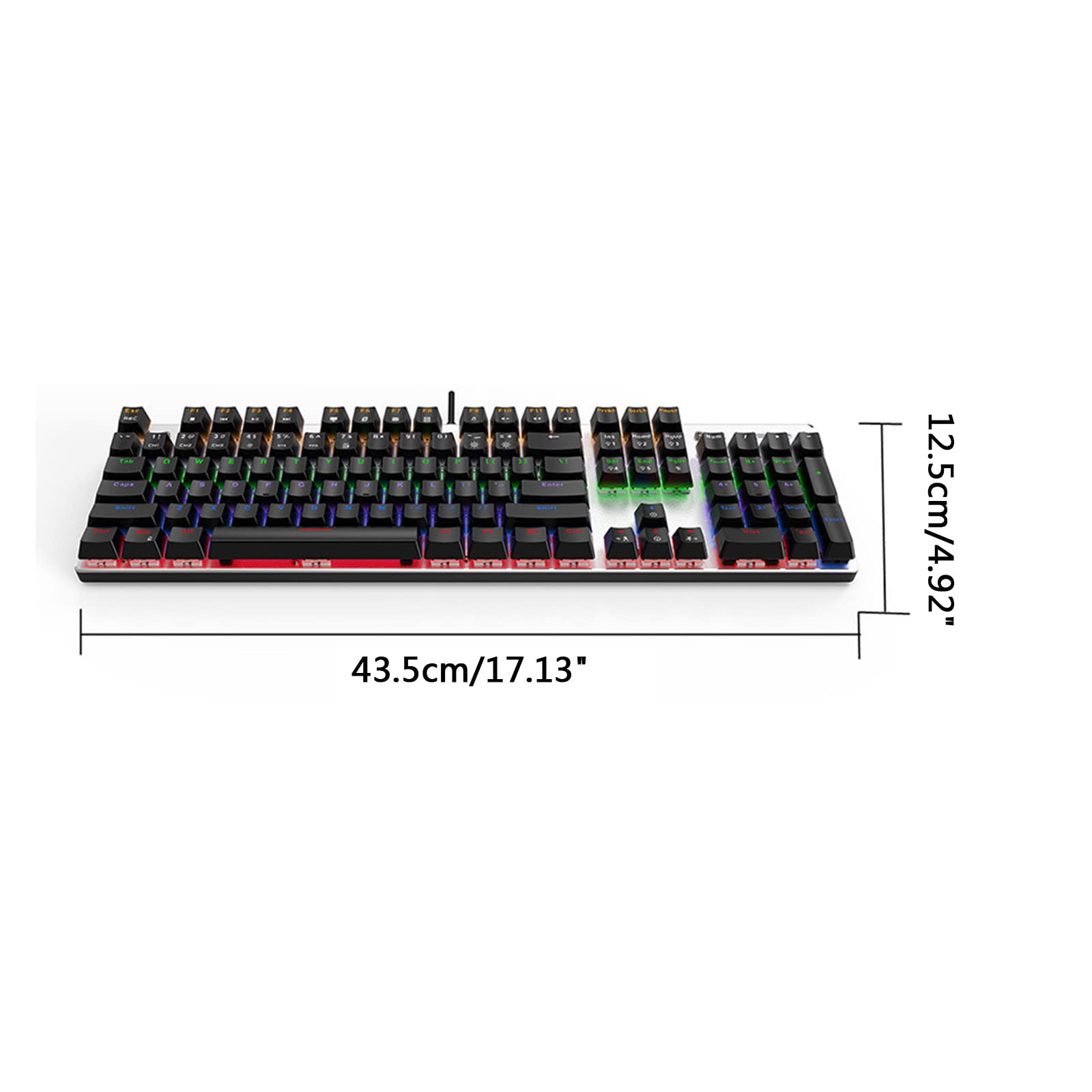 Yuisle 104-Key Gaming Mechanical Keyboards RGB Backlit USB Wired PC Gamer Keypad Blue/Black/Red Axis Waterproof 104-Key