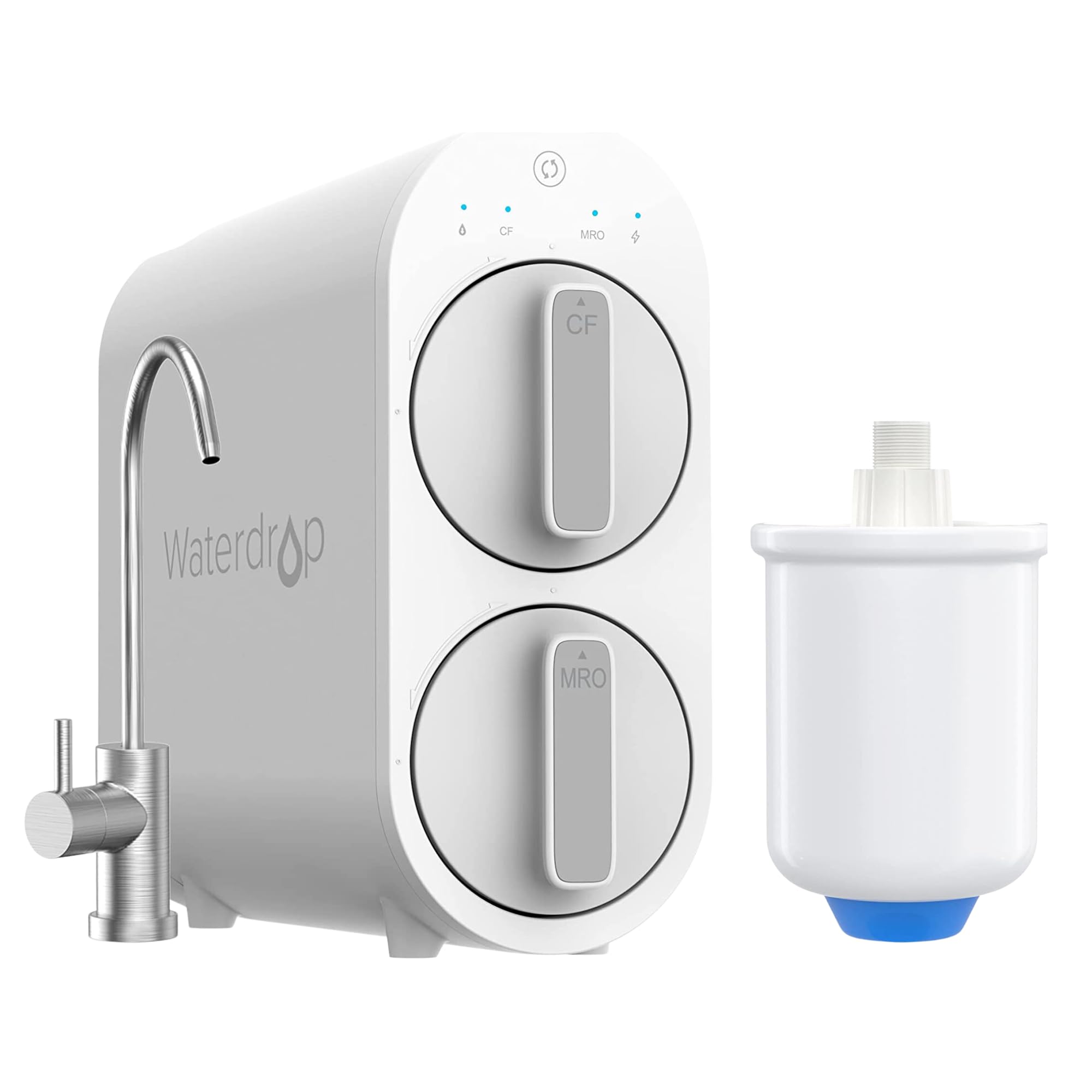 Waterdrop G2 Reverse Osmosis System with WD-PMT Small Pressure Tank, 7 Stage Tankless RO Water Filter System, Under Sink Water Filtration System, 400 GPD, Bundle
