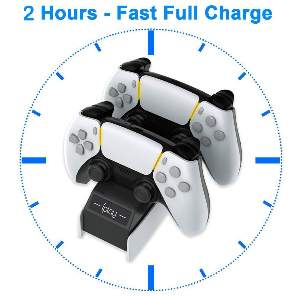 Playstation5 Controller Charger Stand - with Silicone Protective Cover Fast Charging for Playstation 5 DualSense Gamepad Controller, USB Type-C Fast Charging Cable