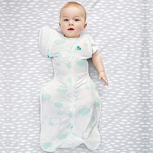 Love to Dream Swaddle UP Transition Bag Organic lbs Patented ZipOff Wings Gently Help Baby Safely Transition from Being swaddled arms Free Before Rolling Over, Mint, Large (19-24 Pound)