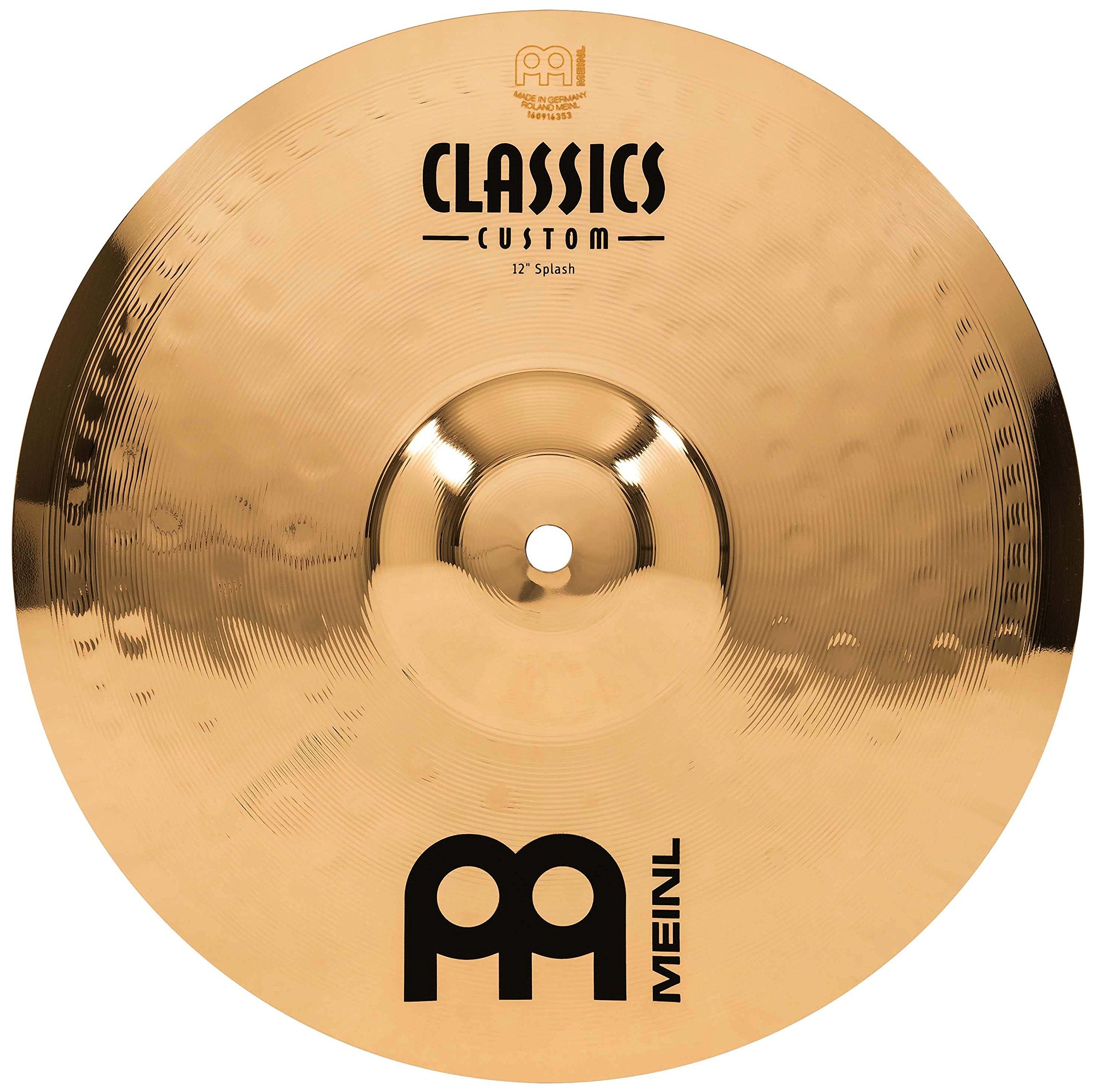 Meinl 12" Splash Cymbal - Classics Custom Brilliant - Made In Germany, 2-YEAR WARRANTY (CC12S-B)