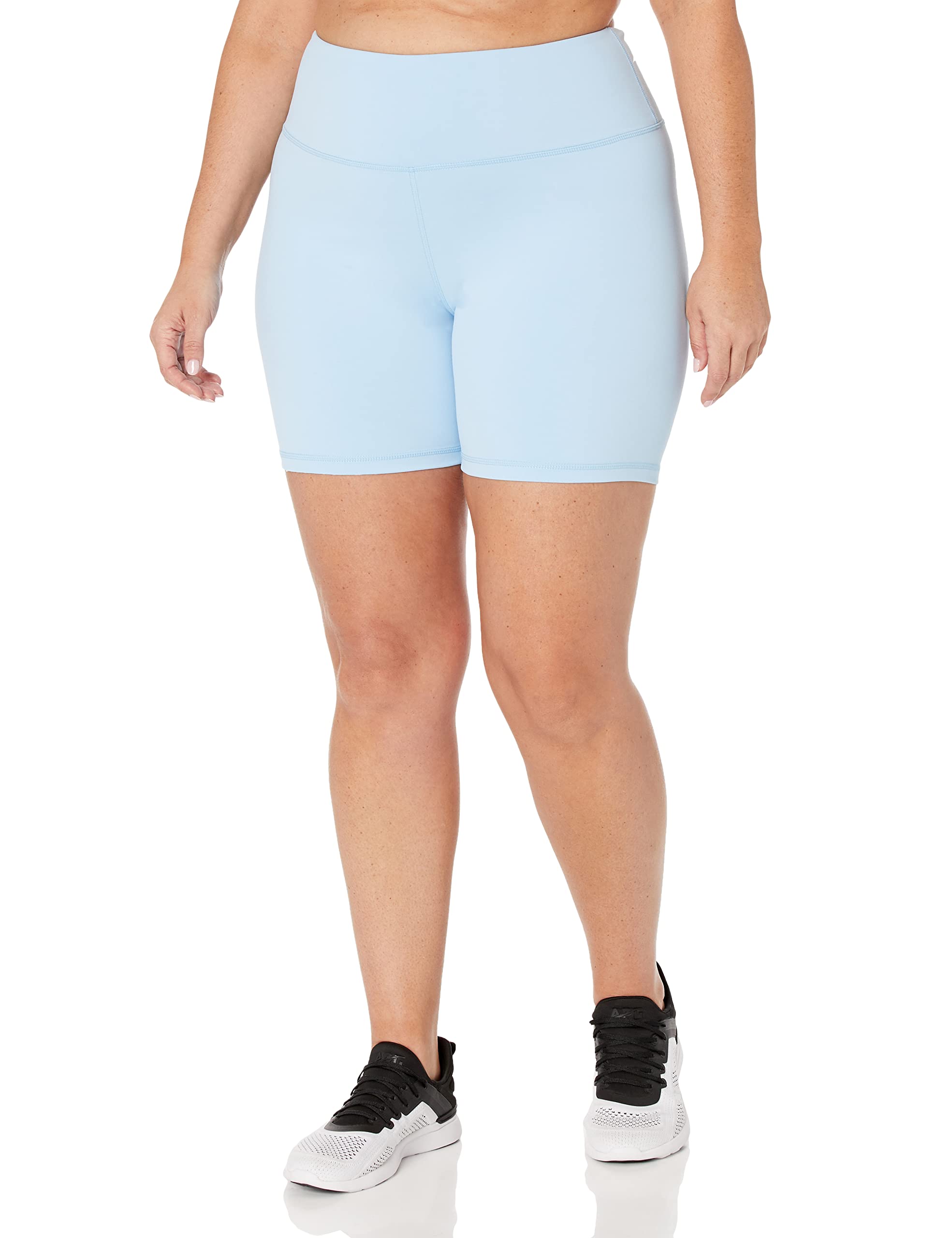 The Drop Women's Lorrie High Rise Multi Stretch Bike Short Sky Blue, S
