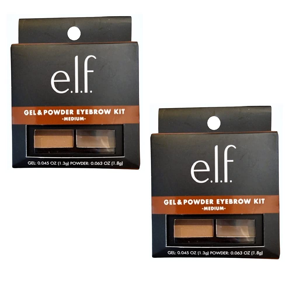 Pack of 2 e.l.f. Gel & Powder Eyebrow Kit, Medium 813022