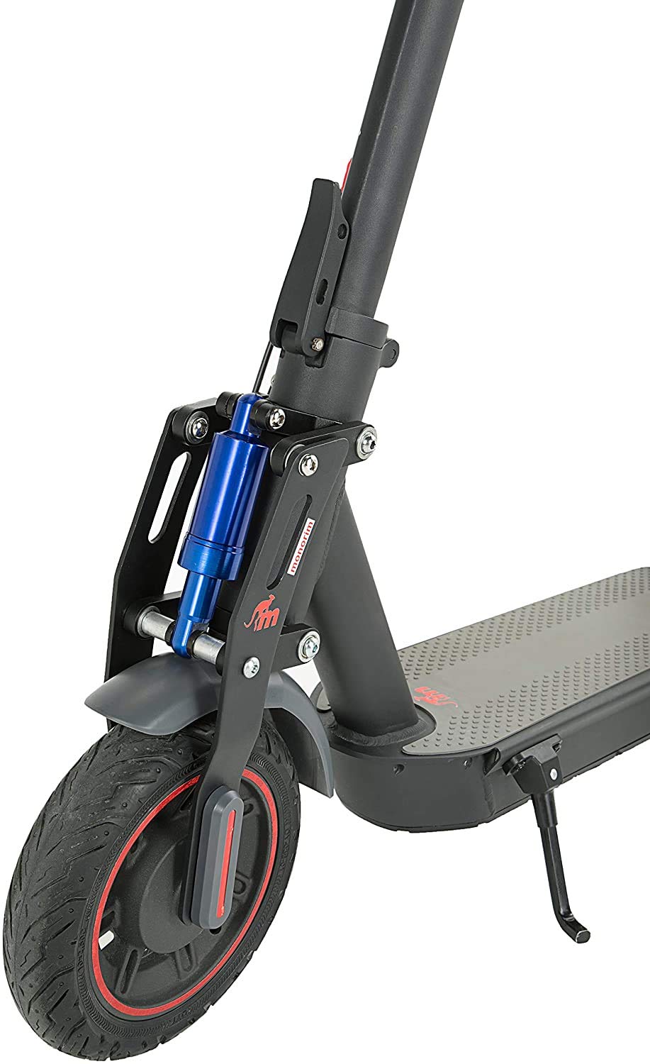 Monorim V4 Front Scooter Suspension Upgrade | Compatible w/Segway Ninebot MAX | Scooter Parts for Safer, Smoother, More Comfortable Ride - Black & Blue