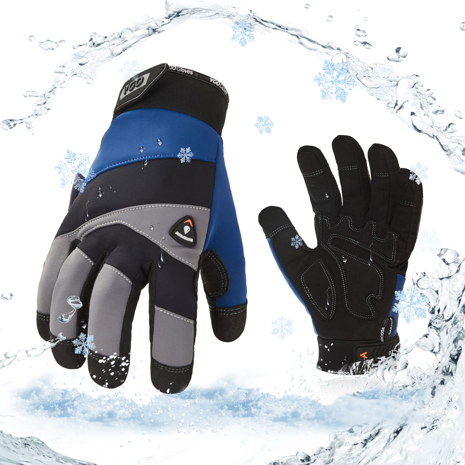 Vgo... 1 Pair -20β/-4Β°F COLDPROOF,Winter Work Gloves, Oil Resistant, Water resistant & Windproof Gloves(Size L,Black&Gray,SL7721FW)