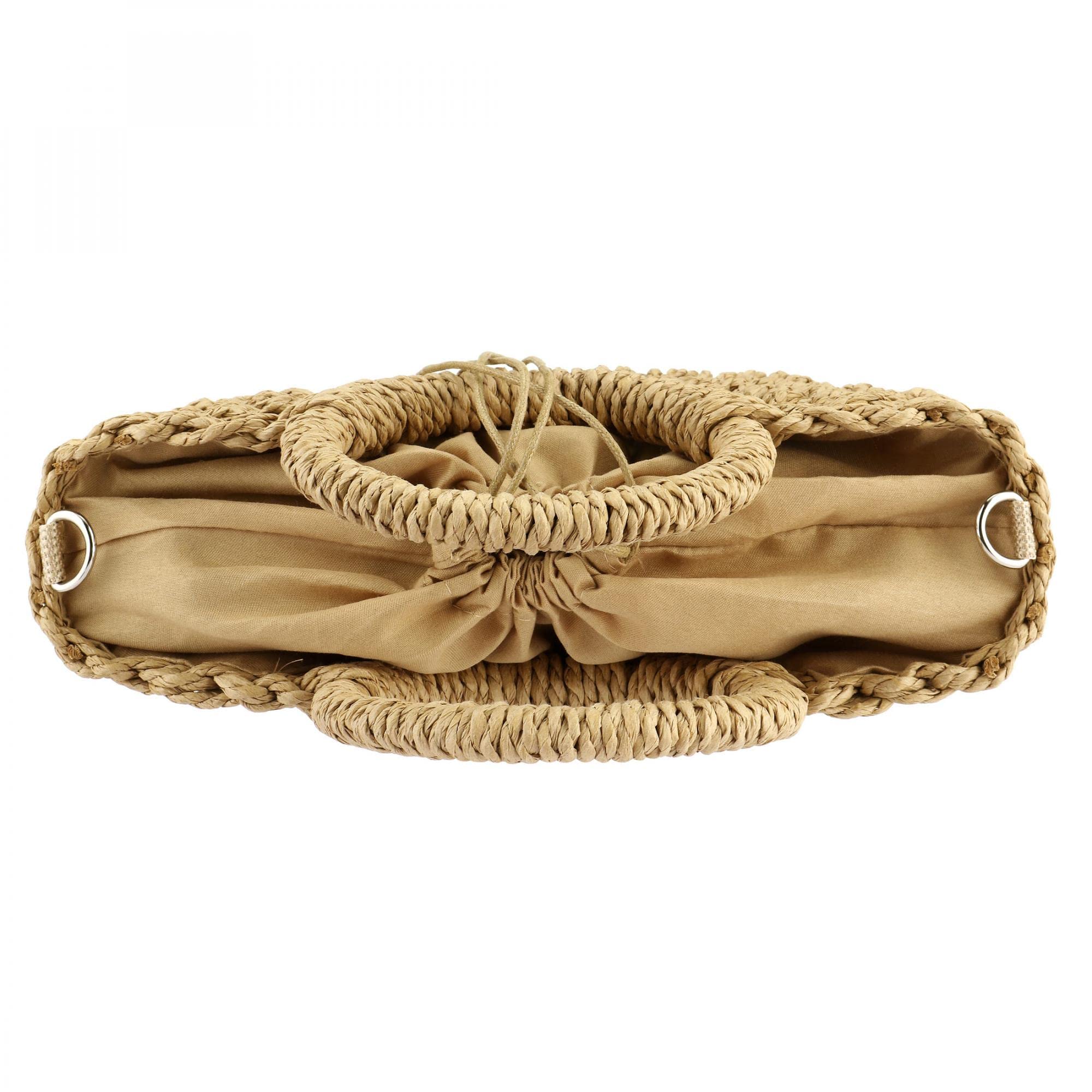 Straw Woven Top Handle Bag Summer Retro Rattan Straw Handbag Shoulder Bag Crossbody Bag with Removable Shoulder Strap (Khaki)