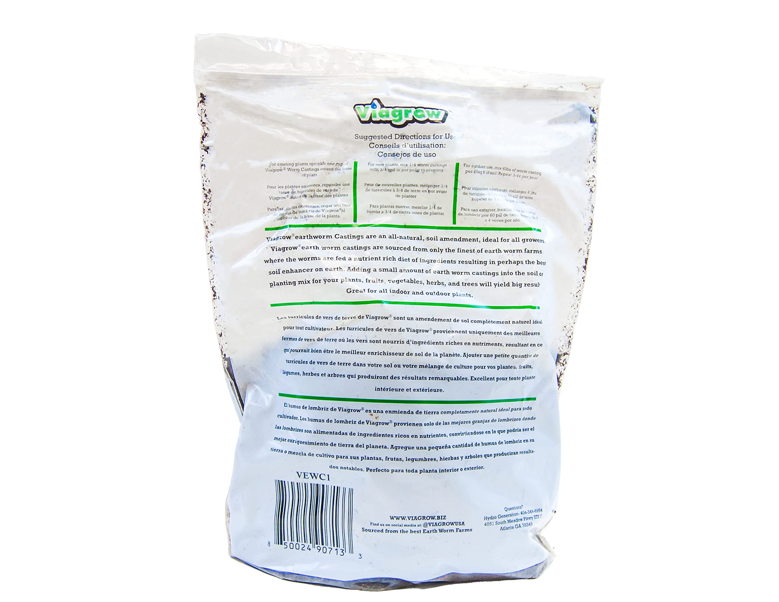Viagrow Premium Earthworm Castings, Soil Builder, Soil Amendment (1, 1 LB)