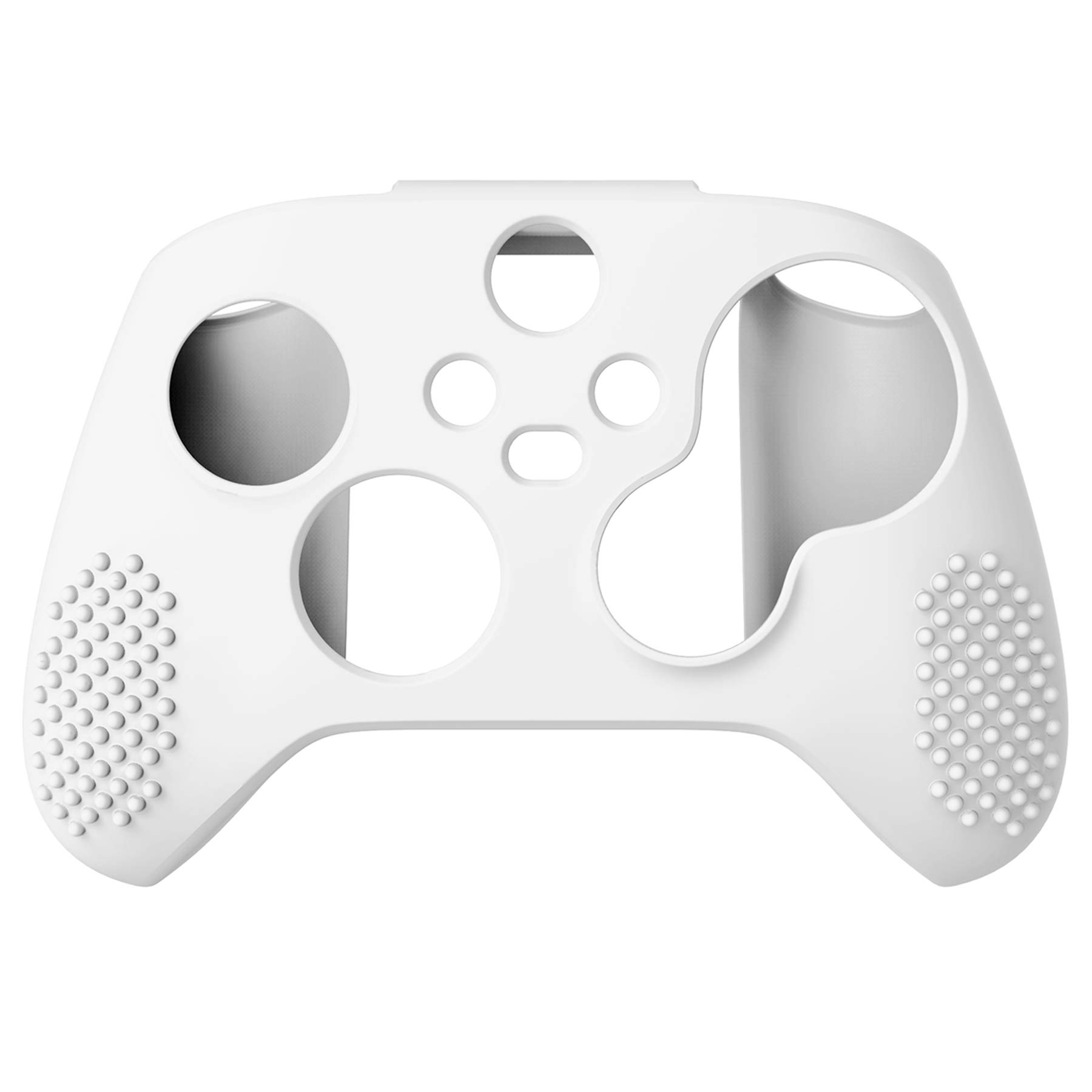 PlayVital White 3D Studded Edition Anti-Slip Silicone Cover Skin for Xbox Series X Controller, Soft Rubber Case Protector for Xbox Series S Controller with 6 White Thumb Grip Caps