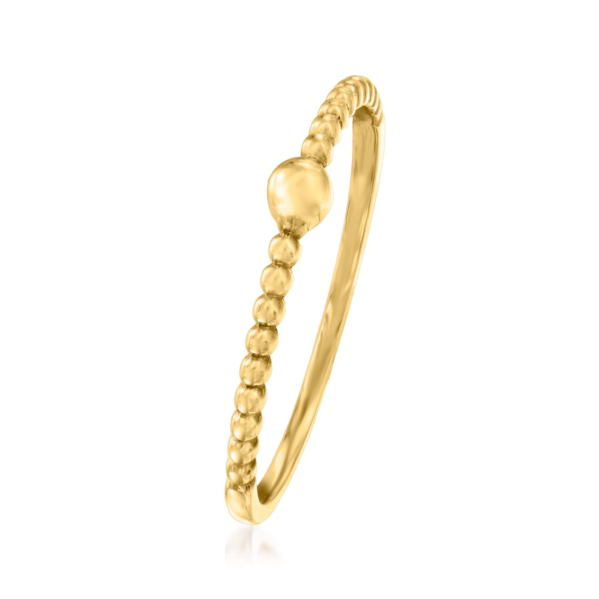 RS Pure by Ross-Simons 14kt Yellow Gold Beaded Ring With Ball. Size 9