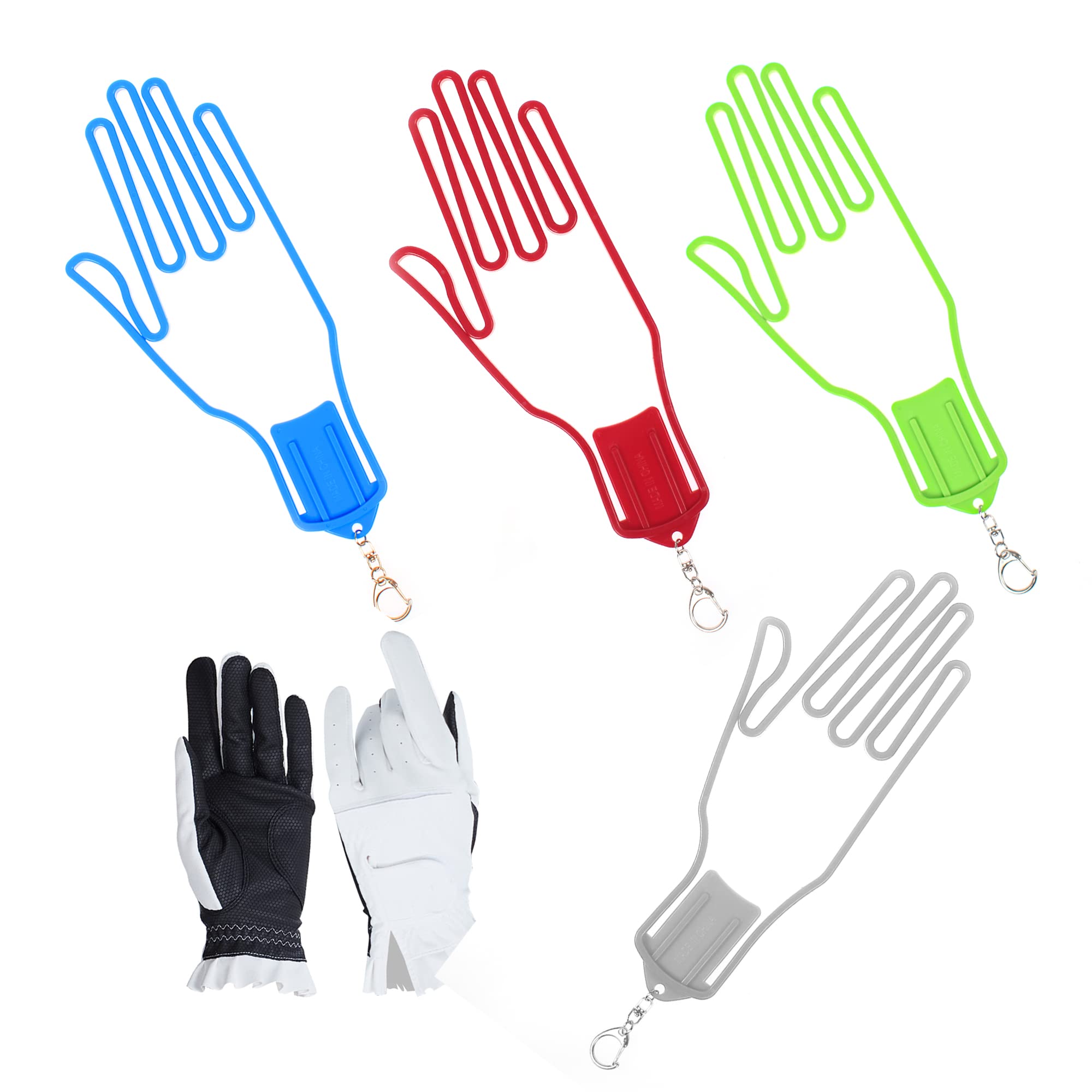 ORNOOU 4 Pack Golf Gloves Stretcher Holder Keeper Hanger Gloves Support Frame Holder Rack Dryer Shaper Tool Accessories