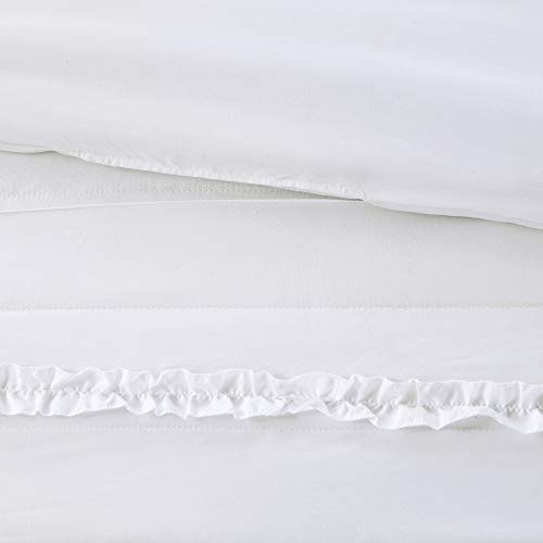 Madison Park Celeste Comforter Set-Textured Luxury Design All Season Down Alternative Bedding, Matching Sham, Decorative Pillows, King(104"x92"), White 5 Piece