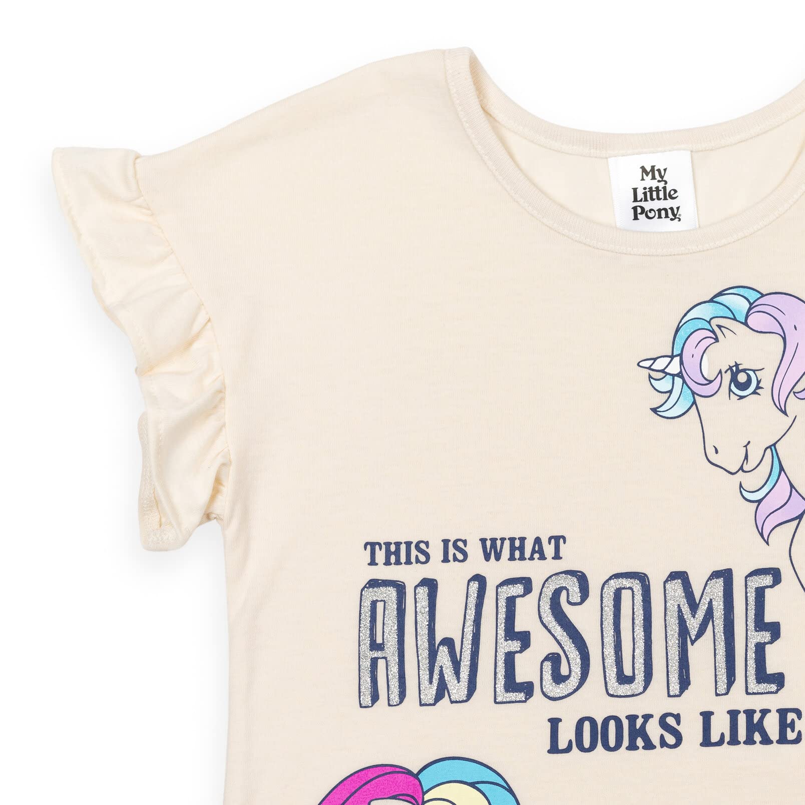 My Little Pony Skydancer Glory Big Girls Ruffle T-Shirt Legging Set White/Blue 14-16