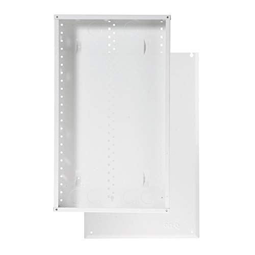 Legrand - OnQ 28 Inch Media Enclosure, 20 Gauge Media Box, Cable Wall Cover with 2.5 Inch Openings to Pull Wires Through, Recessed Media Box Includes Cover Mounting Hardware, White, EN2800