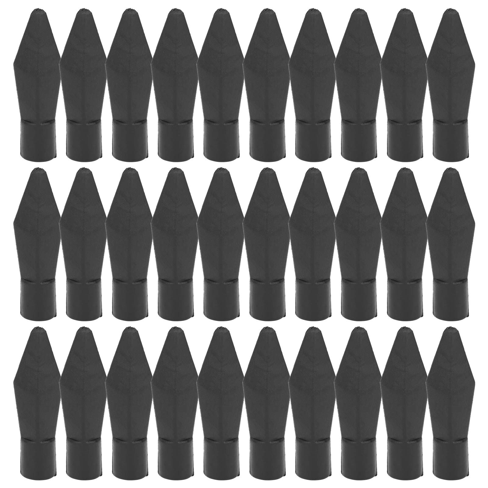 Ruiqas 30pcs Black Screw Rubber Soft Arrowhead Safety Arrows Tips for Outdoor Shooting Practice Entertainment