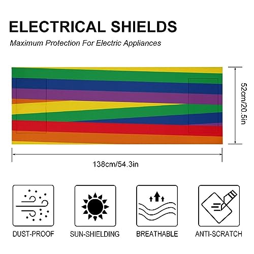 Rainbow Color Line Stroke Washer and Dryer Covers Machine Top Cover Fridge Dust Cover for Home Kitchen