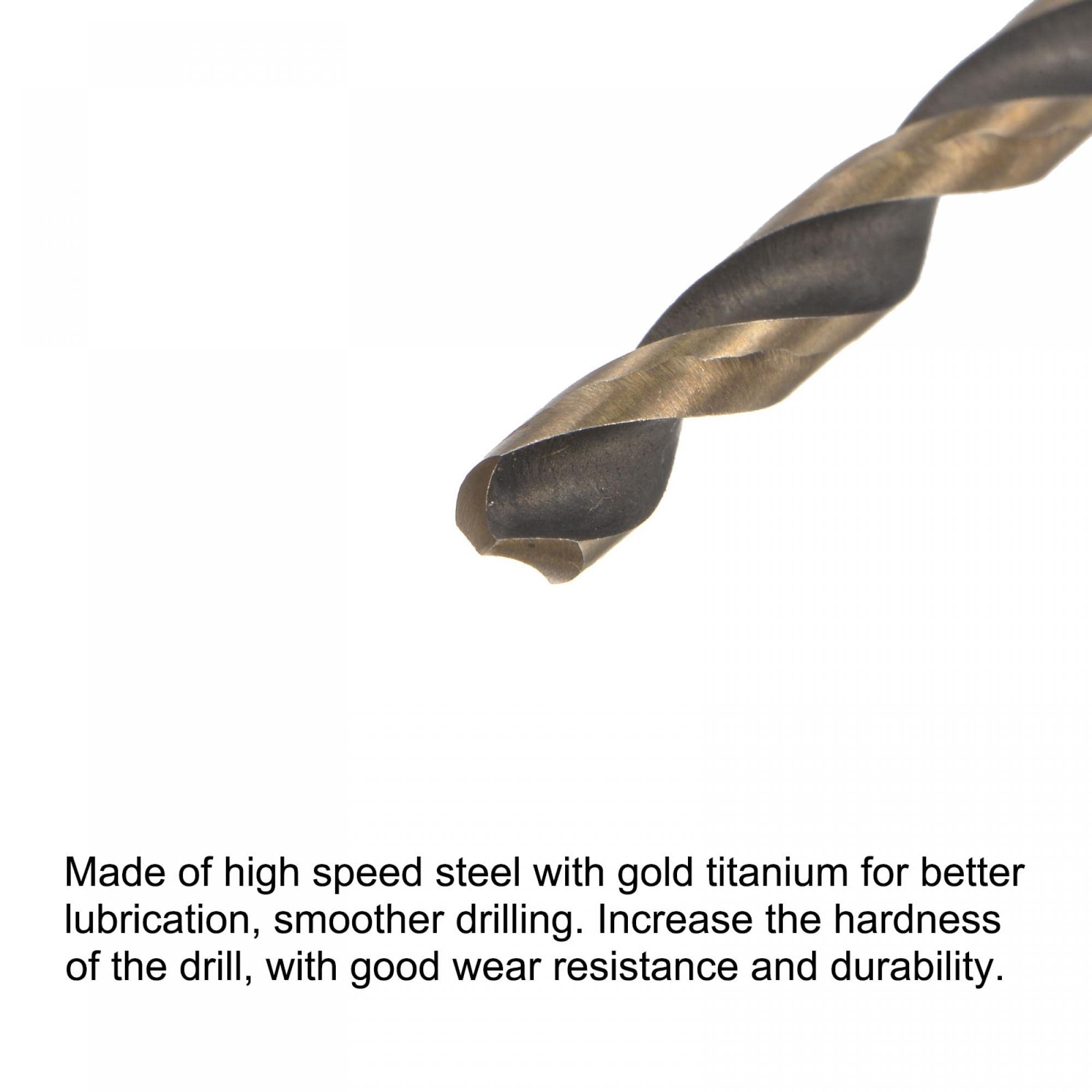 uxcell 2 Pcs High Speed Steel Hex Shank Twist Drill Bit, 4mm Drilling Dia with 1/4 Inch Hex Shank 95mm Length