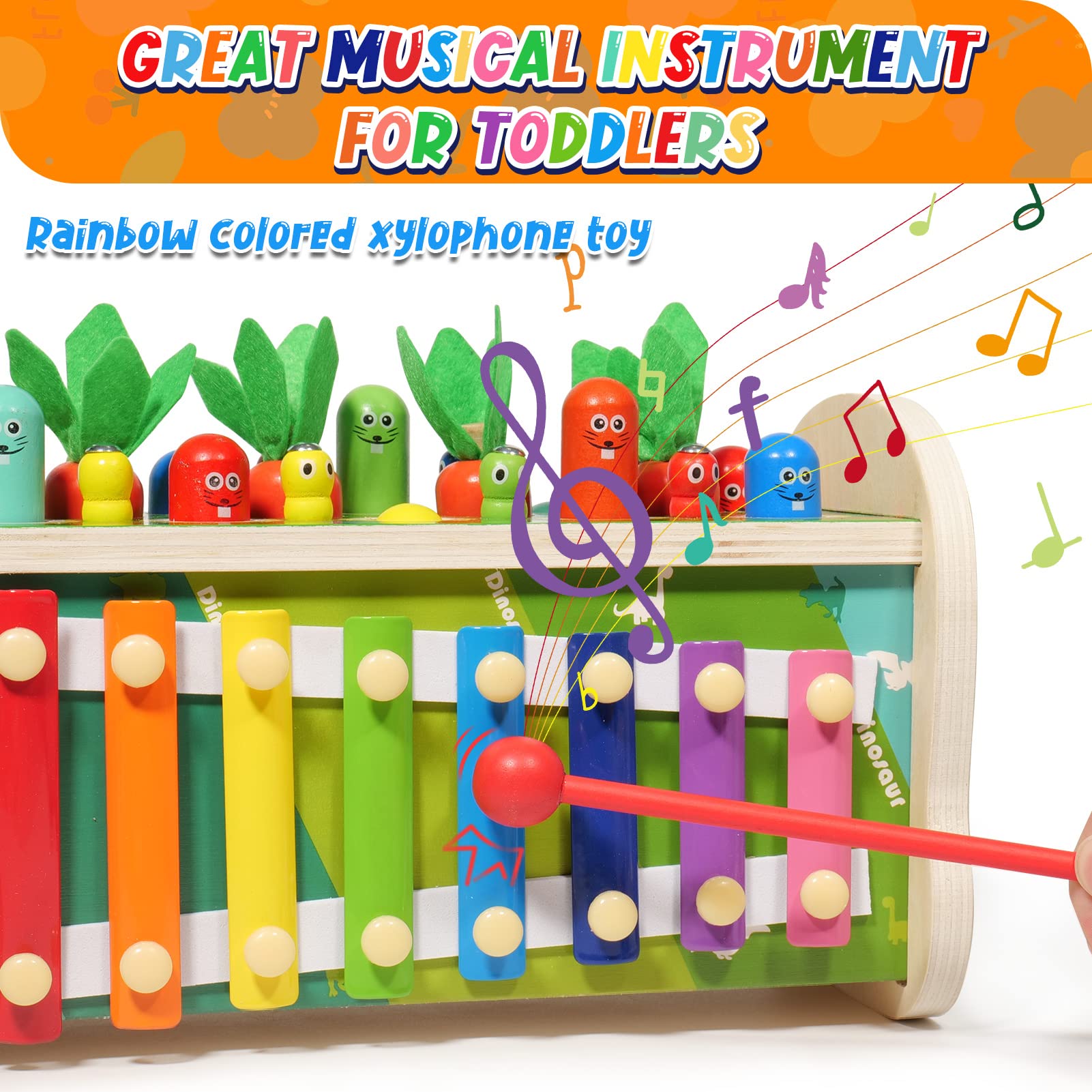SMALL FISH Wooden Montessori Toys for 3 Year Old Toddler