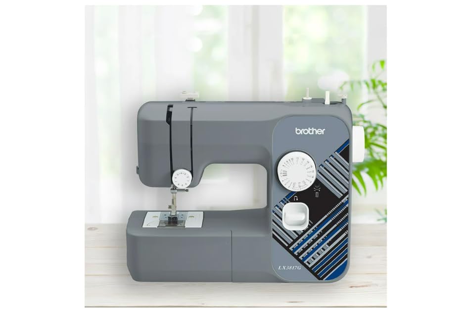 LX3817G 17-Stitch Portable Full-Size Sewing Machine, Grey
