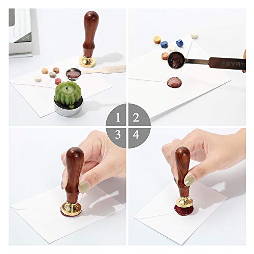 Moptrek tamp Set, 6pcs Plant Pattern Series Sealing Wax Stamps Garden Sculpture Outdoor Decoration