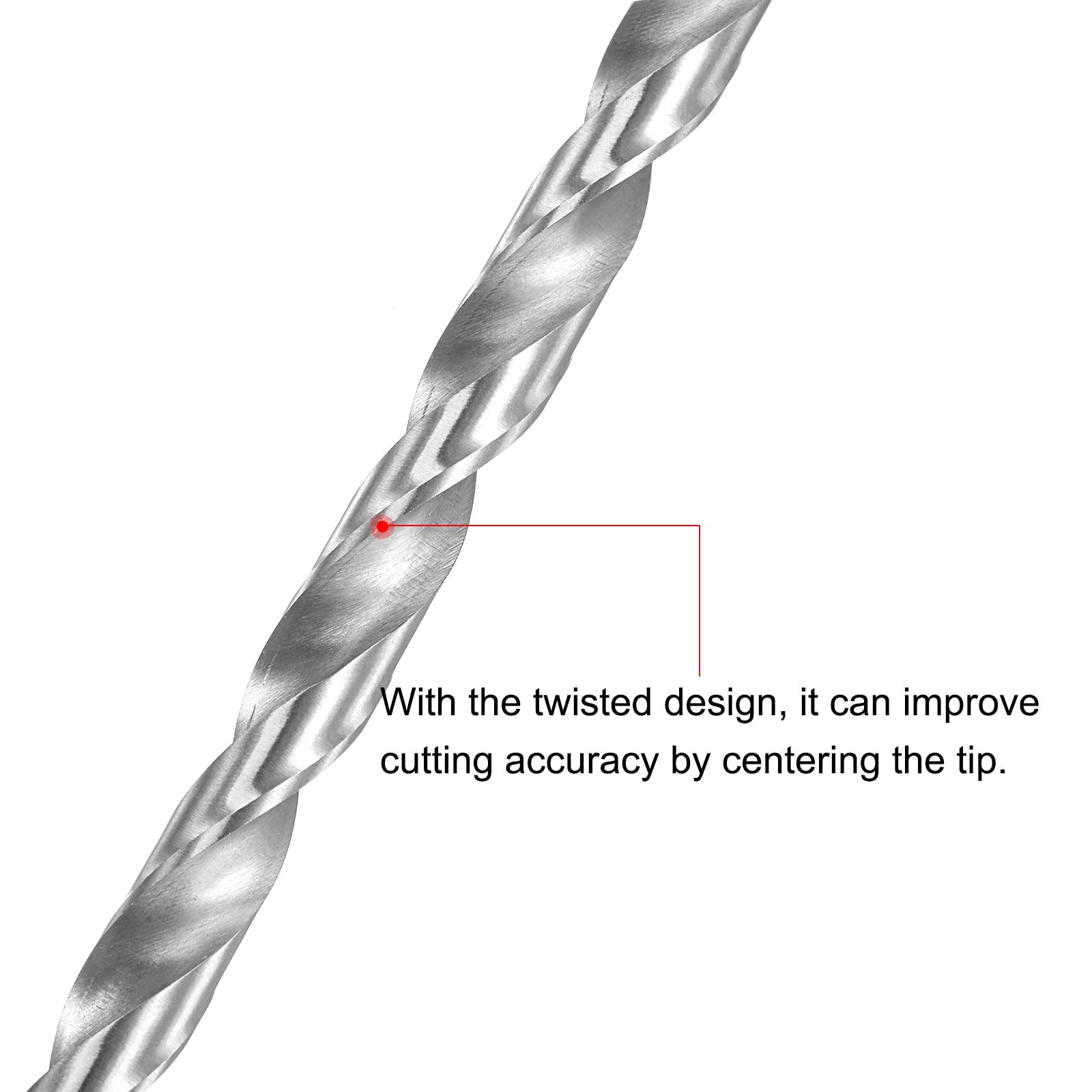 uxcell HSS(High Speed Steel) Extra Long Twist Drill Bits, 8mm Drill Diameter 200mm Length for Hardened Metal Woodwork Plastic Aluminum Alloy 2 Pcs