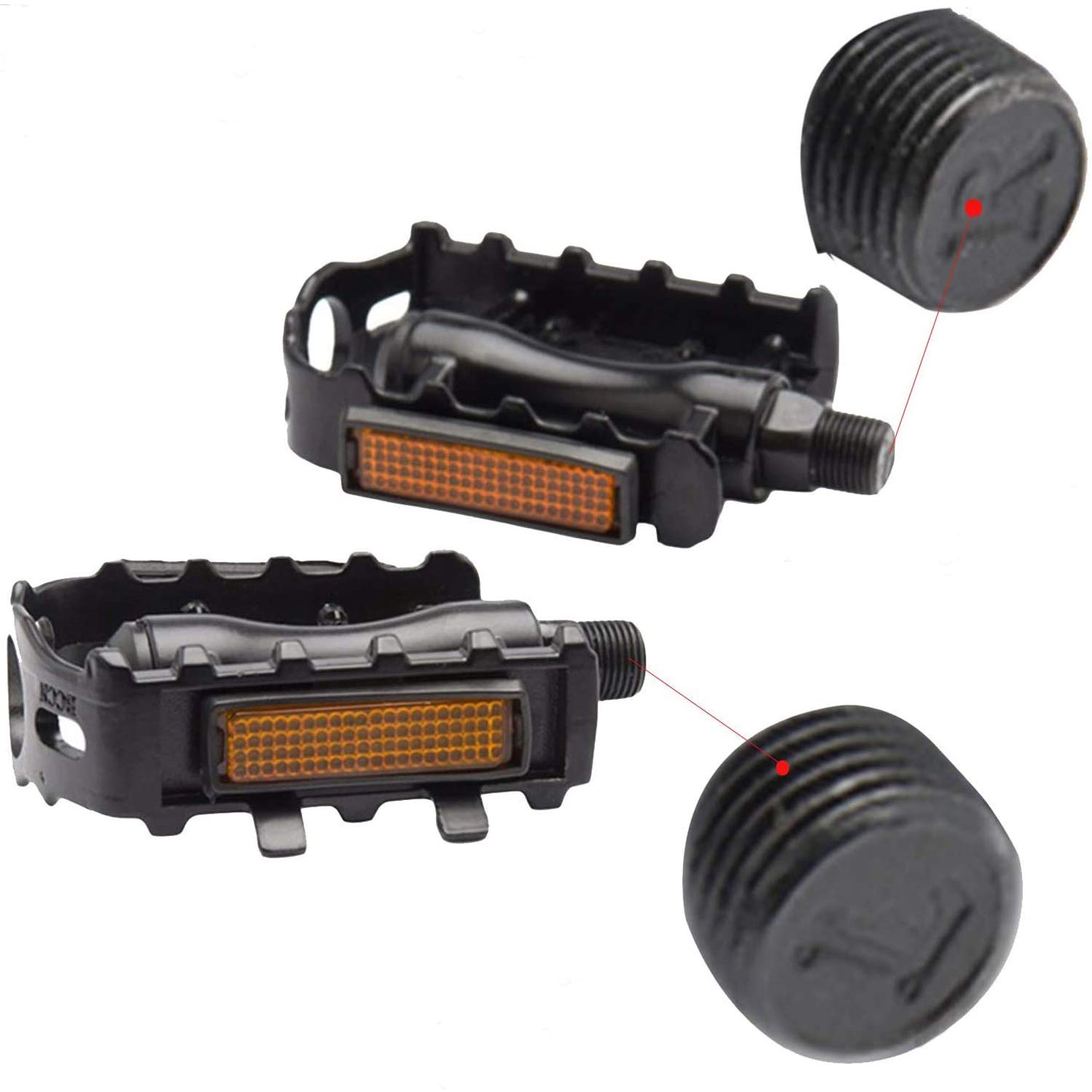 Mordely Bicycle Pedals for Replacement Bike Accessory, Mountain Bicycles Platform Flat Pedal with Anti-Slip Spike, Fits BMX MTB Bike
