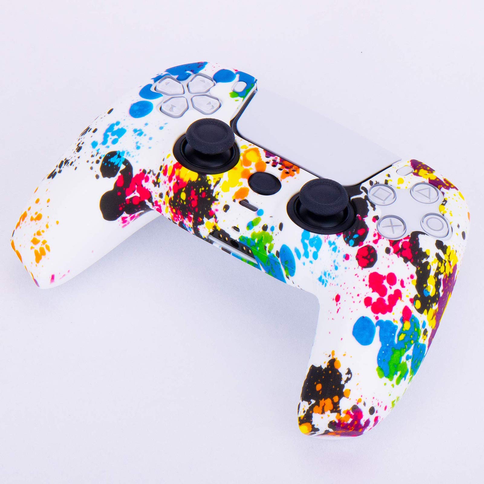 PS5 Controller Skins, Beautifully Silicone Protective Cover Rubber Case Water Coating Transfer Technology Protector Accessories Set for Playstation 5 Gamepad with and 4Thumb Grip Caps
