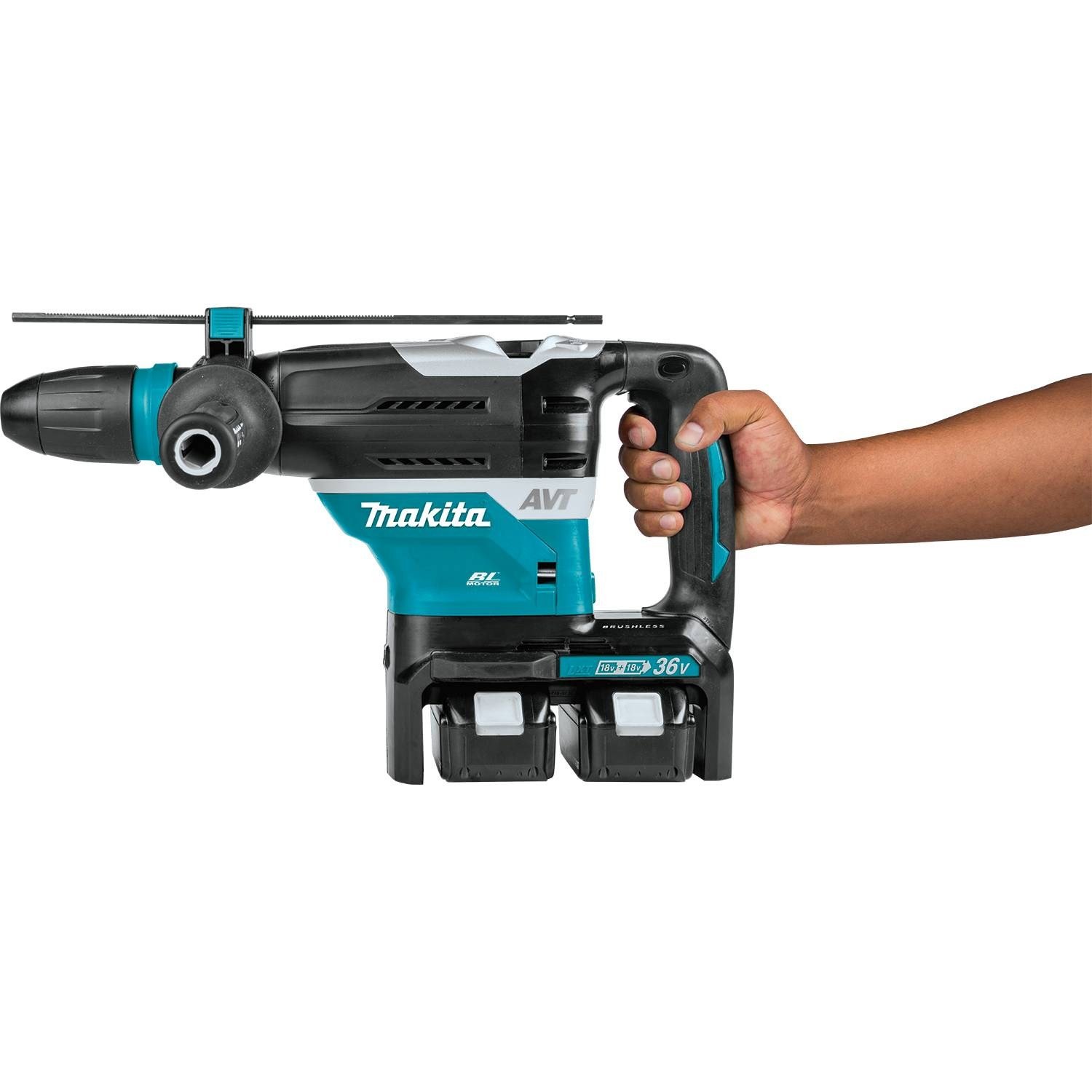 Makita XRH07PTU 18V x2 LXT Lithium-Ion (36V) Brushless Cordless 1-9/16" Advanced AVT Rotary Hammer Kit, Accepts Sds-Max Bits, Aws (5.0Ah)