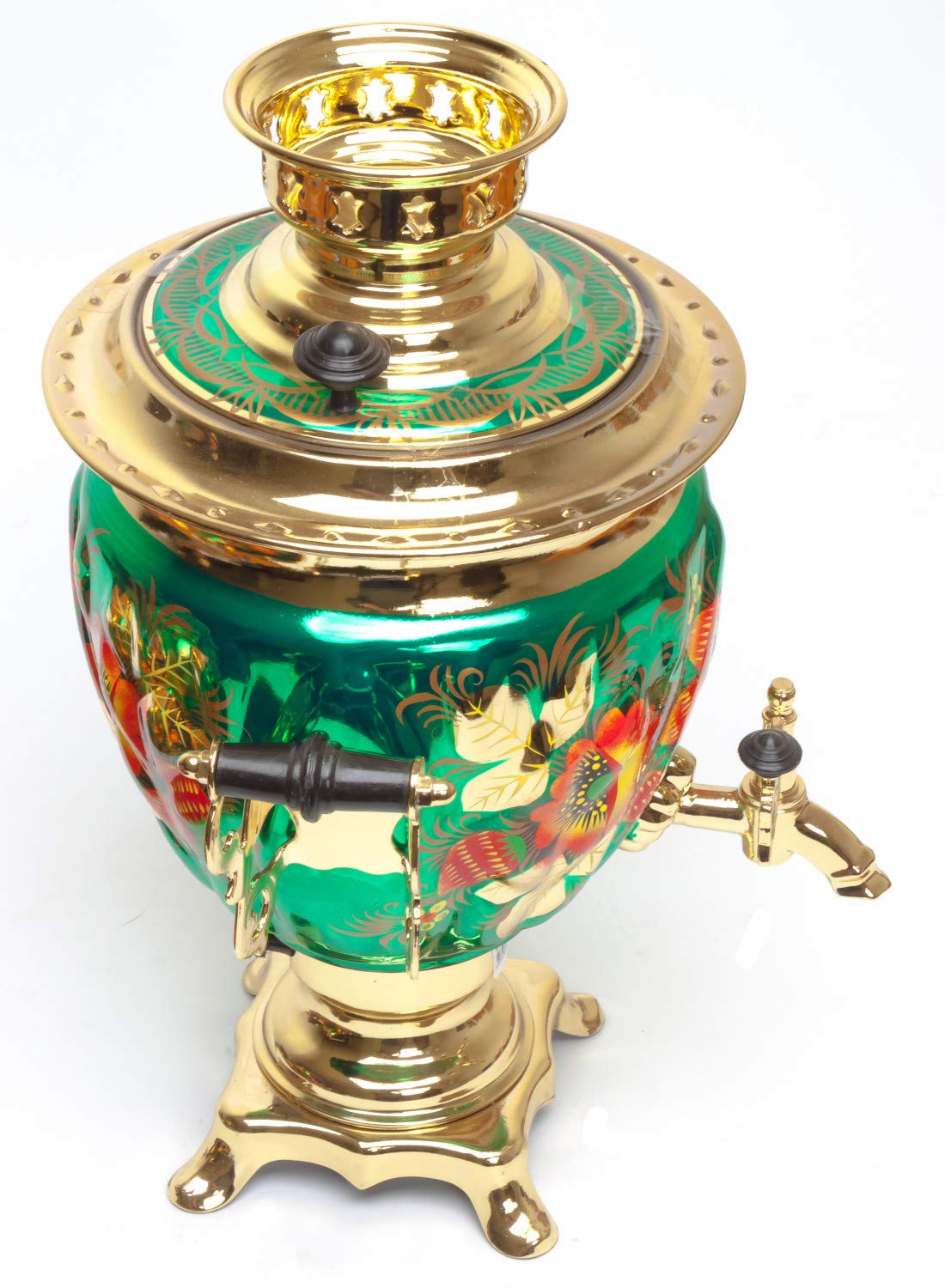 Poppies Hand Painted Electric Samovar Kettle with Teapot and Tray