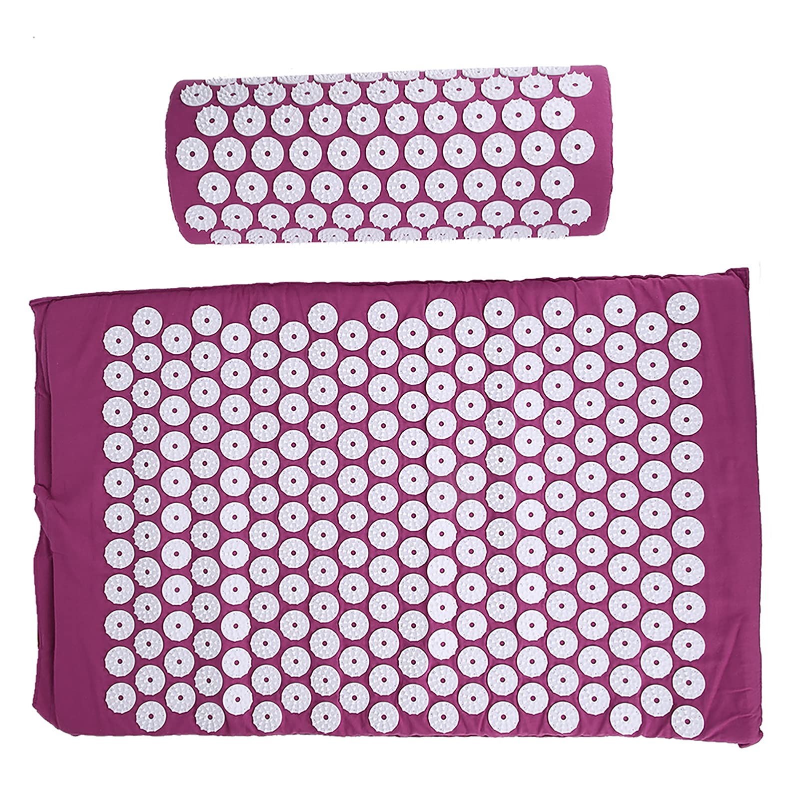 Vifemify Acupressure Cushion Pillow Set Acupuncture Massage Yoga mat Pain Relief with Tote Bag Convenient and Practical(Purple)