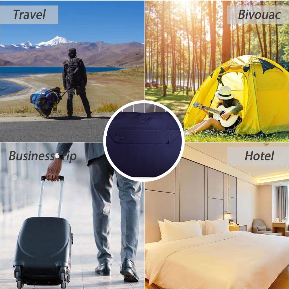 Sleeping Bag Liner, Portable Compact Sleeping Bag Sack, Travel and Camping Sheet with Zipper Lightweight for Hotel Hiking Backpacking