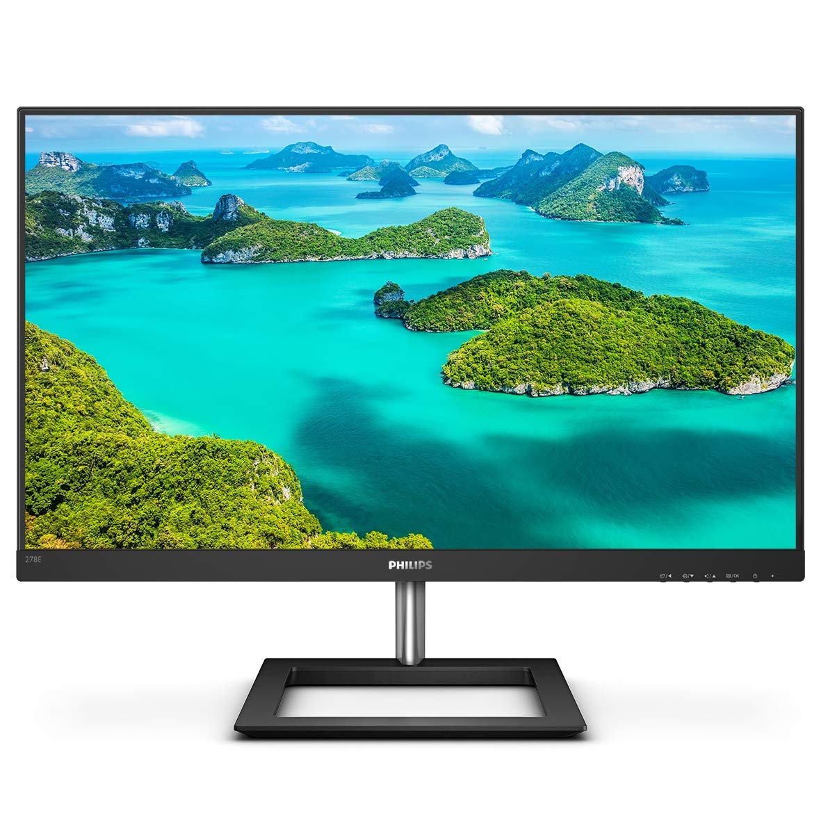 Philips 325E1C 32" Surper-Curved Frameless Monitor, Quad HD 2K, 123% sRGB, 75Hz FreeSync, VESA, Black/Silver (Renewed)
