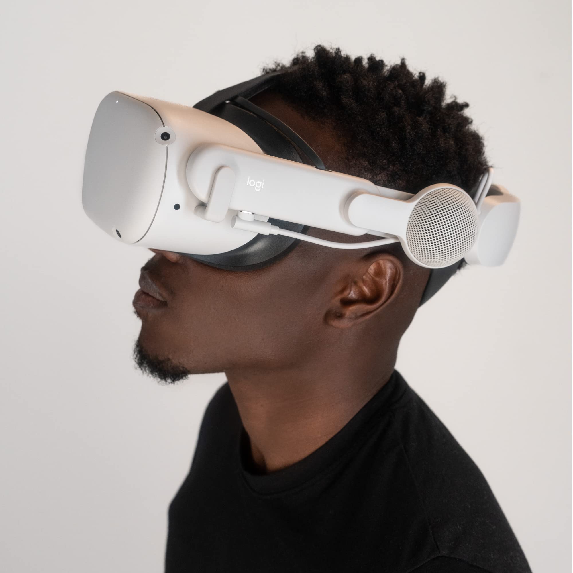Logitech Chorus VR Off-Ear Headset for Meta Quest 2, Designed for Gaming and VR Fitness, Lightweight, Open air immersive Audio, flip to Mute, USB-C passthrough - White (Renewed)