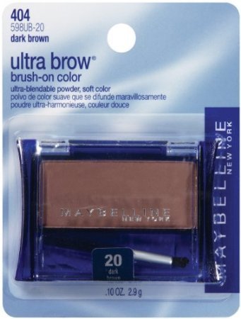 Maybelline New York Ultra-brow Brow Powder, 20 Dark Brown, 0.1 Ounce, Pack of 2