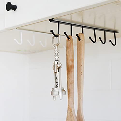ZALORD Storage Shelves Art Clapboard Hanger Wardrobe Multifunctional Hook Kitchen Cabinet 6 Hook Hook Finishing Rack Without Nails Storage Shelves for Kitchen