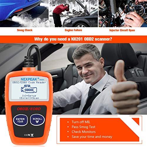 NEXPEAK Enahcned & Portable OBD2 Scanner NX501 Supports Battery Monitoring and Upgrade Online