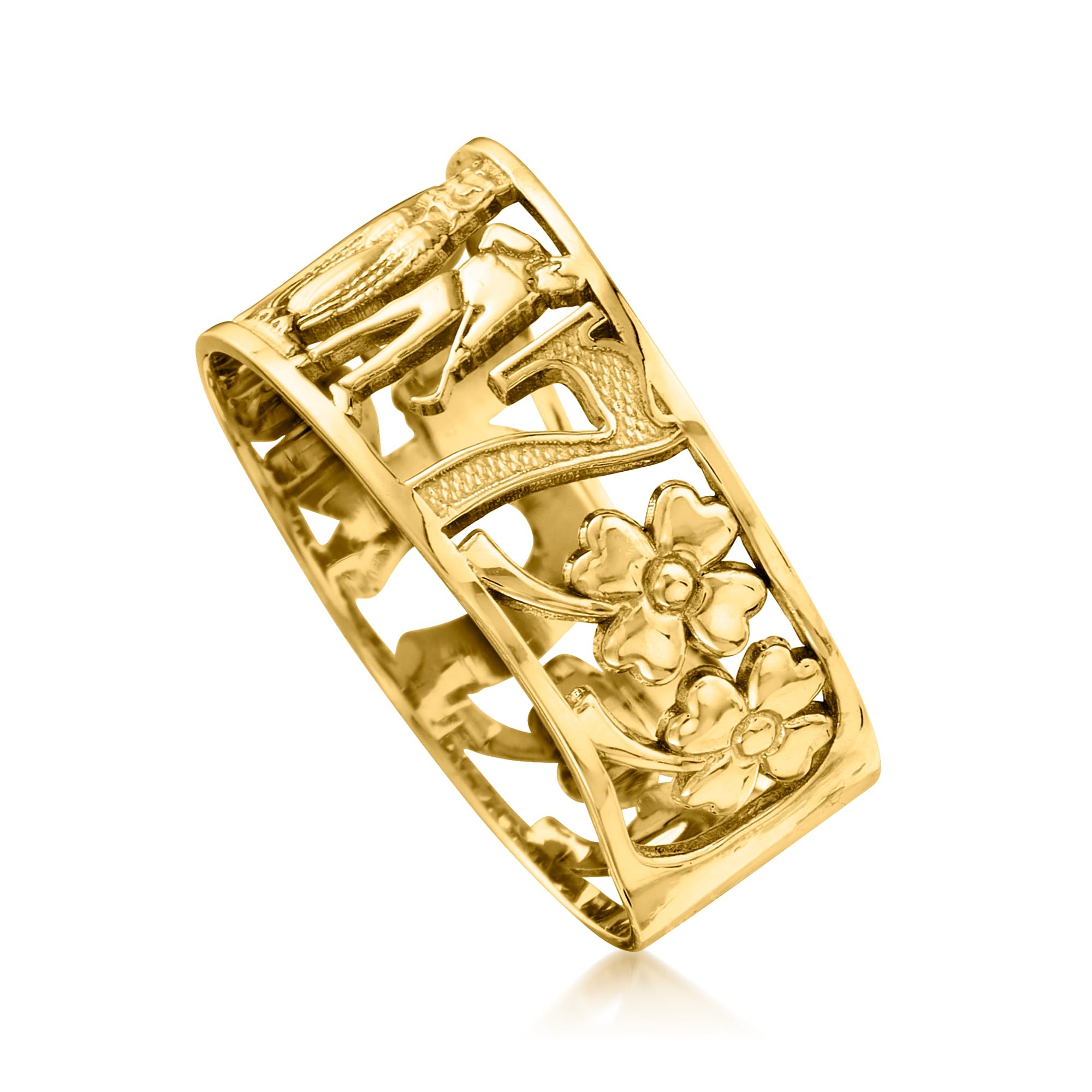 Ross-Simons 14kt Yellow Gold Good Luck Ring. Size 6